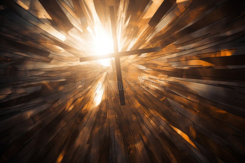 An Abstract Image of a Cross with Rays of Light Coming from it Stock ...