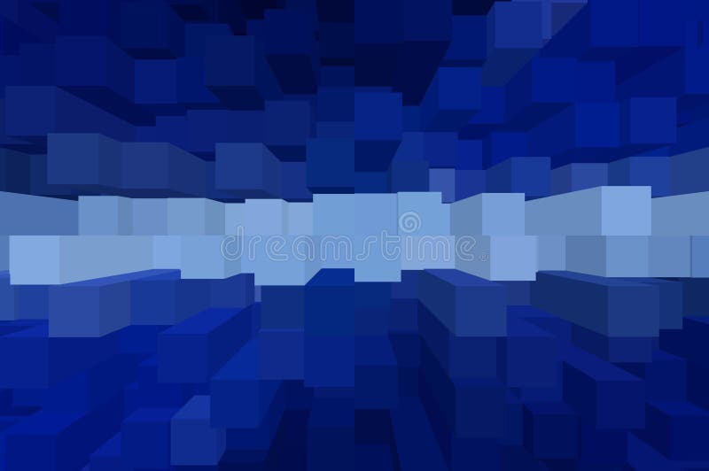 Abstract Image of Cubes Background in Blue Toned Stock Illustration ...