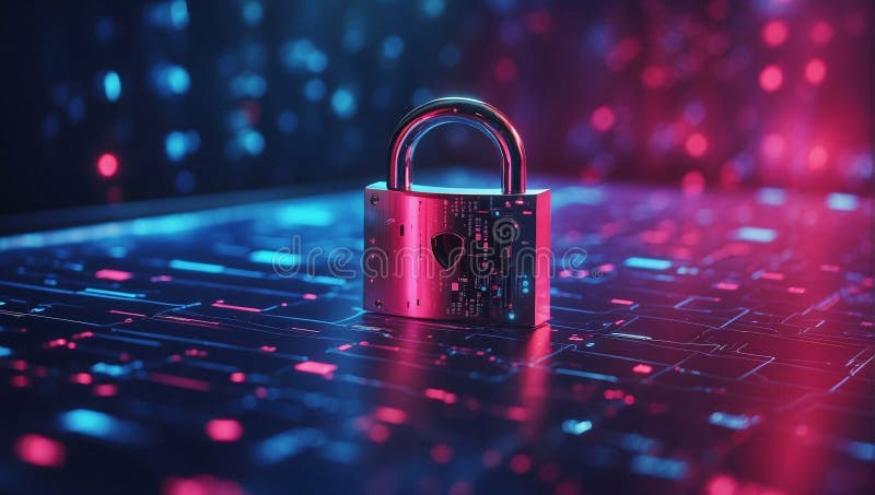 Cyberlock Security Padlock Abstract Cyber Security Data Protection ...