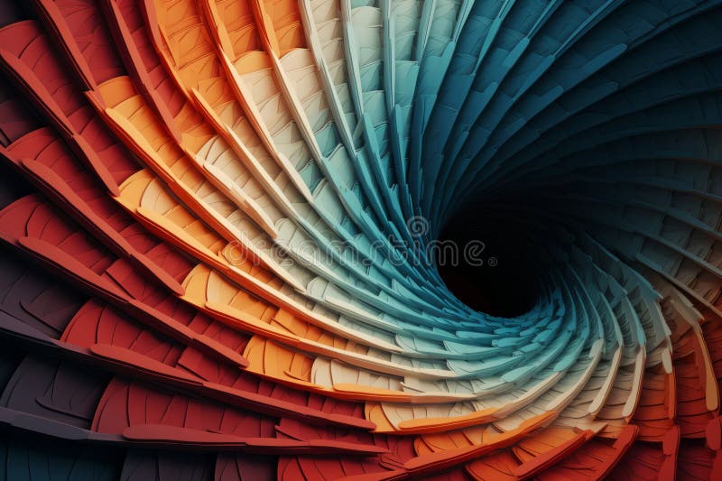 An Abstract Image of a 3D Helicoid with Mesmerizing Geometric Textures ...