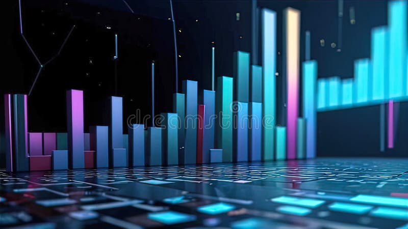 Abstract Image, 3D Representation of a Financial Chart As a Wallpaper ...