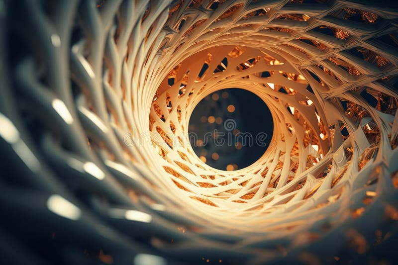 An Abstract Image of a 3D Toroid with Intricate Geometric Textures ...