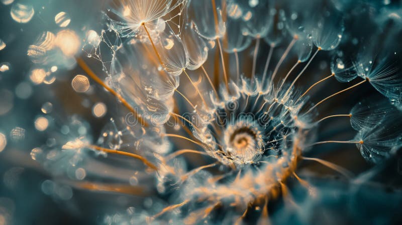 Abstract Image of a Dandelion S Delicate Structure Stock Illustration ...