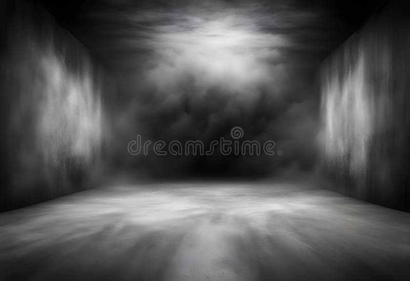 Abstract Image of Dark Room Concrete Floor Stock Illustration ...