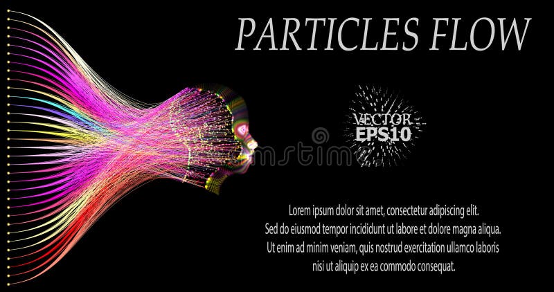 An Abstract Image of a Data Stream Forming the Silhouette of a Human ...