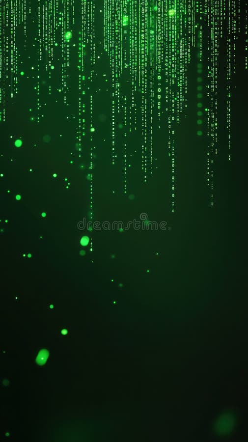Green Digital Rain Abstract Background Stock Illustration ...