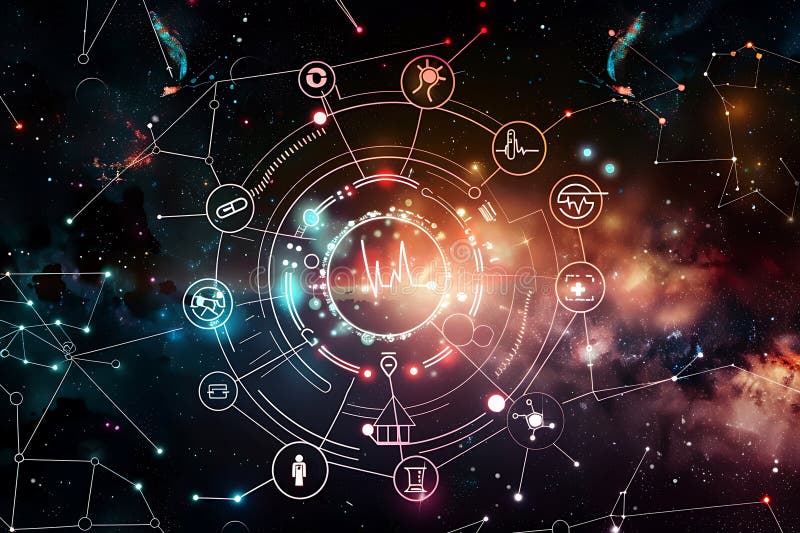 Cosmic Network Data, Science, Technology, and Interconnectivity Stock ...