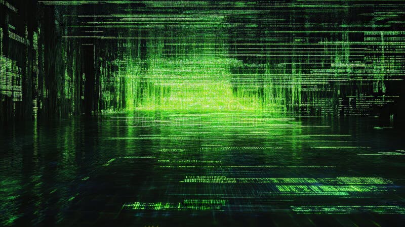 Green Digital Code Matrix Abstract Stock Illustration - Illustration of ...