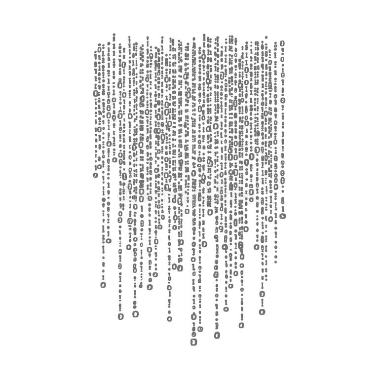 Abstract Binary Code Rain Digital Data Stream Falling Down Stock Vector - Illustration of drop ...