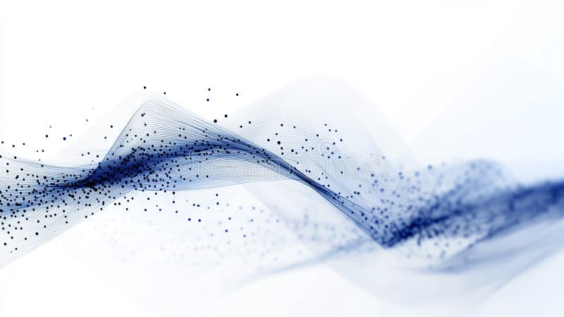 Abstract Blue Wave Particle Flow Digital Technology Background Stock ...