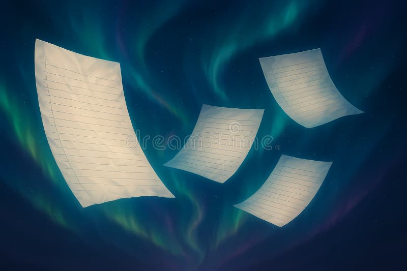 Abstract Aurora Background Paper Freely Floating Notes Stock ...