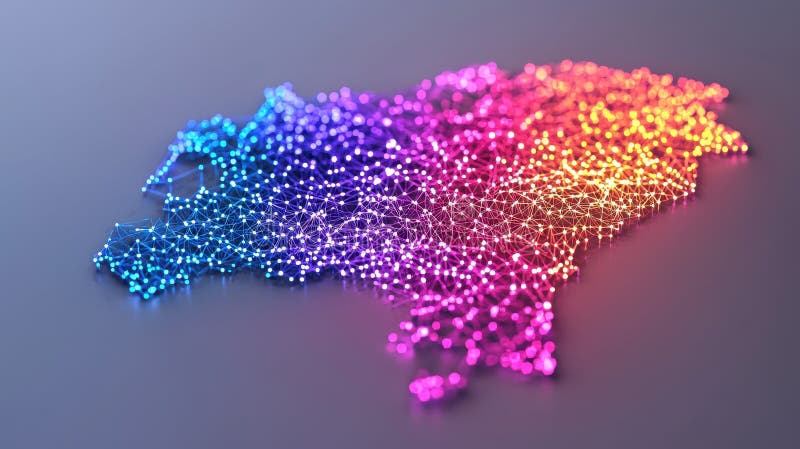 Abstract Network Map Global Connection Data Flow Digital Technology ...