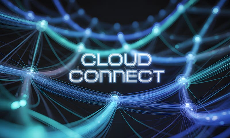 Cloud Connect: Network Visualization Stock Illustration - Illustration ...