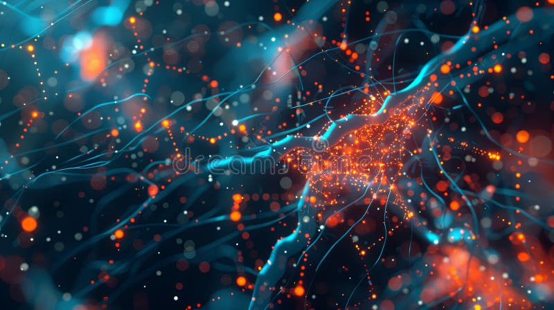 An Abstract Image Depicting a Neural Network with Nodes and Connections ...