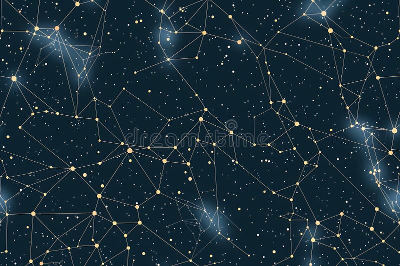 Cosmic Network Starry Night Sky Constellation Abstract Design Stock ...