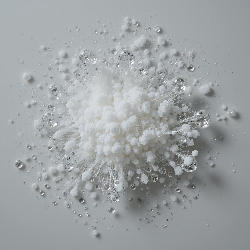 Abstract White and Silver Explosion with Glistening Droplets and ...