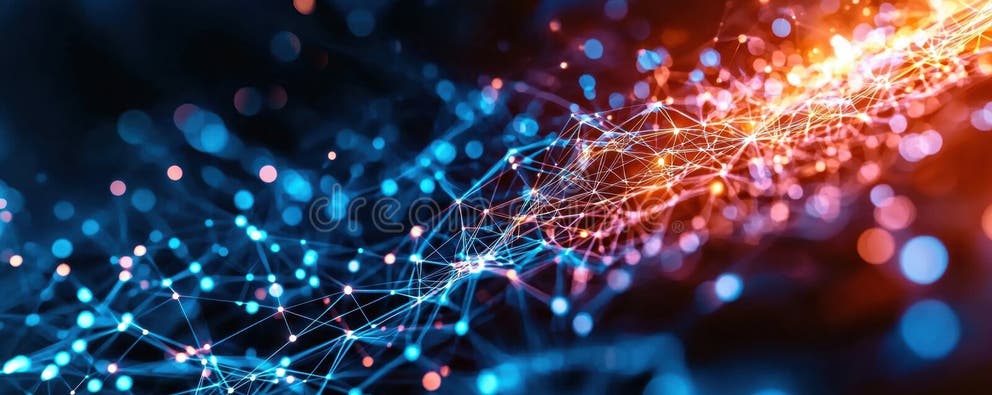 The Abstract Image Depicts a Complex Network of Interconnected Dots and ...