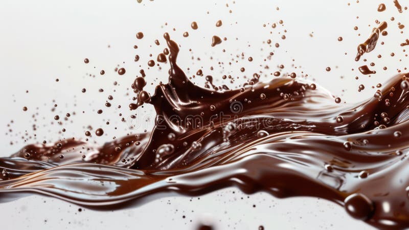 Abstract Dark Brown Cocoa Swirl with Bubbles on Clear Background ...