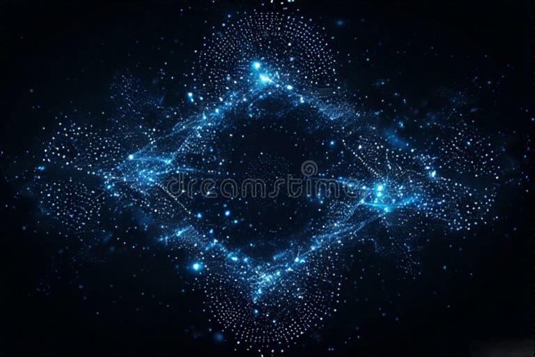 Abstract Blue Digital Network Galaxy Stock Illustration - Illustration ...