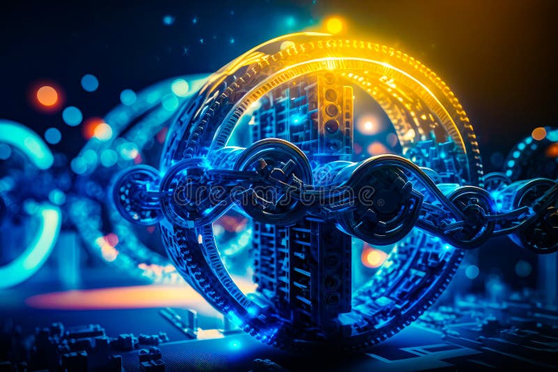 An Abstract Image of Digital Clock with Glowing Lights. Generative AI ...