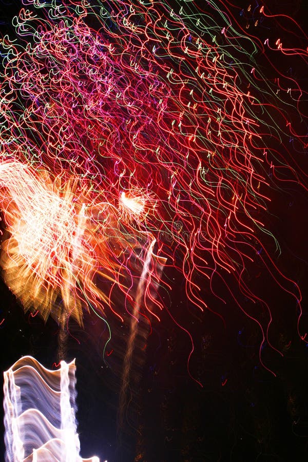 Exploding Fireworks, Digitally Enhanced. Stock Photo - Image of light ...