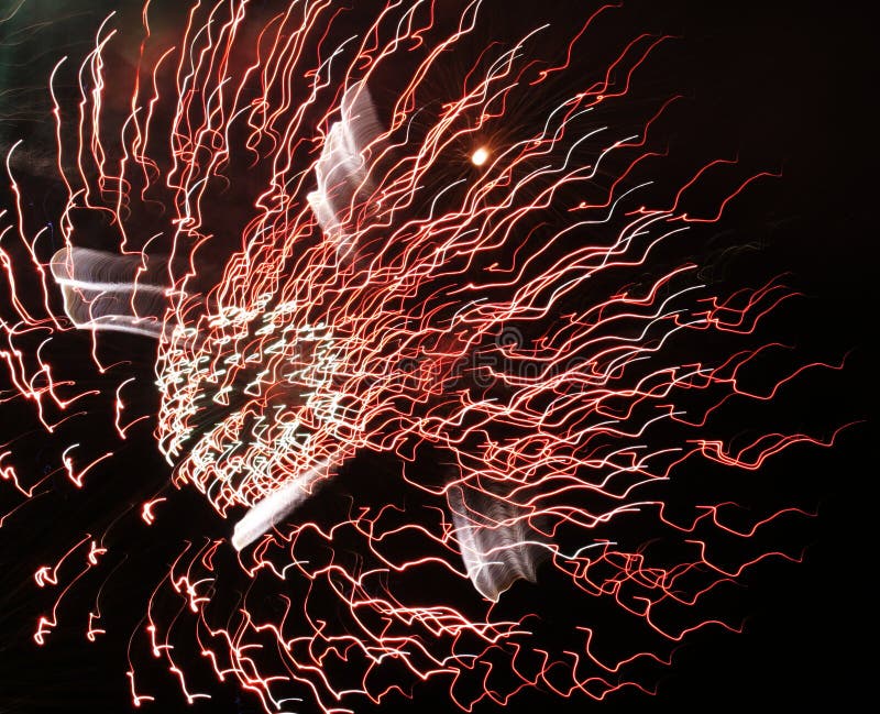 Exploding Fireworks, Digitally Enhanced. Stock Image - Image of green ...