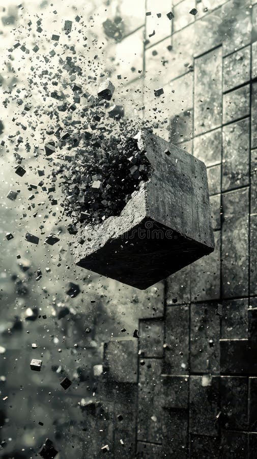 Abstract IPhone Wallpaper Featuring a Shattered Black Cube on a ...