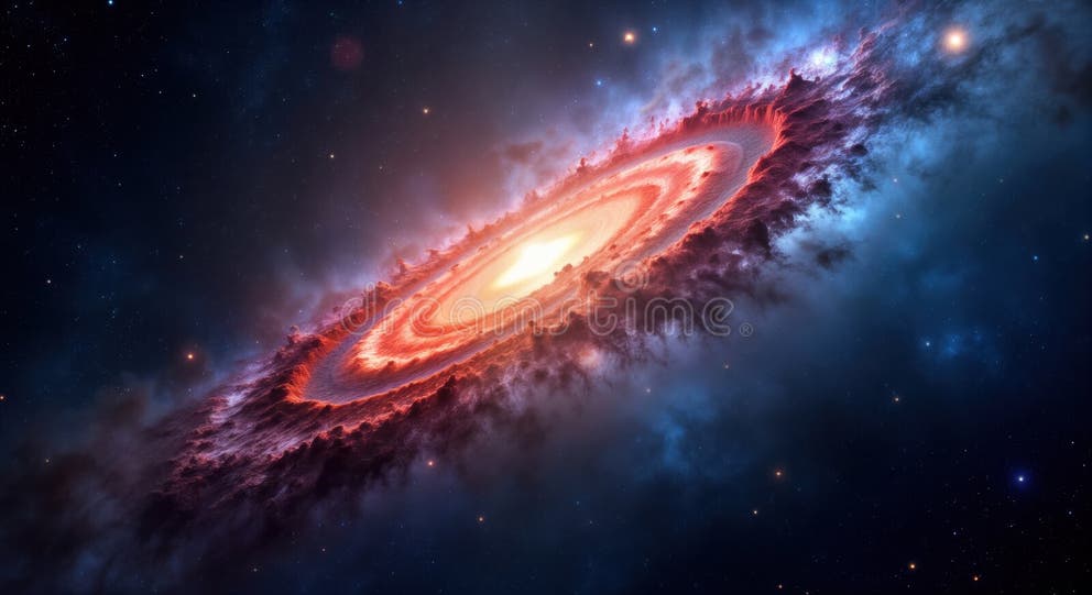 Abstract Image of Distant Galaxy. Bright Nebula Glows with Vibrant ...