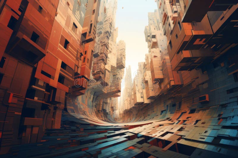 An Abstract Image of Distorted Architecture, Defying Conventional ...