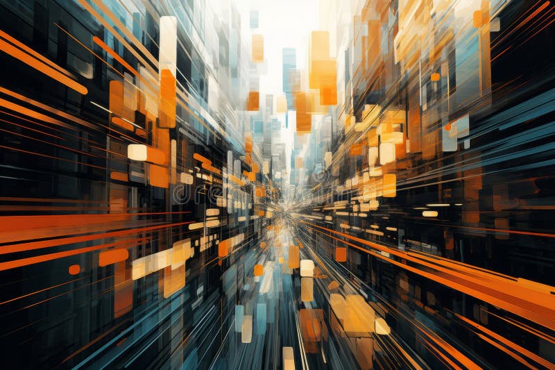 An Abstract Image of a Distorted Cityscape, Bending and Warping Reality ...