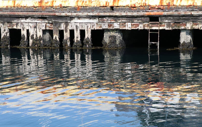 Abstract Image of Distorted Reflection of the Colors of an Old Corroded ...