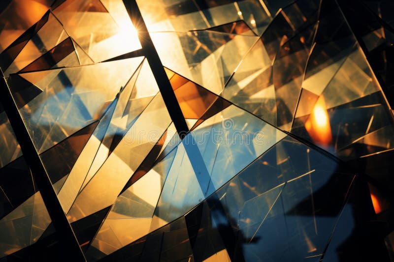 An Abstract Image of Distorted Sunlight through Glass, Creating Playful ...