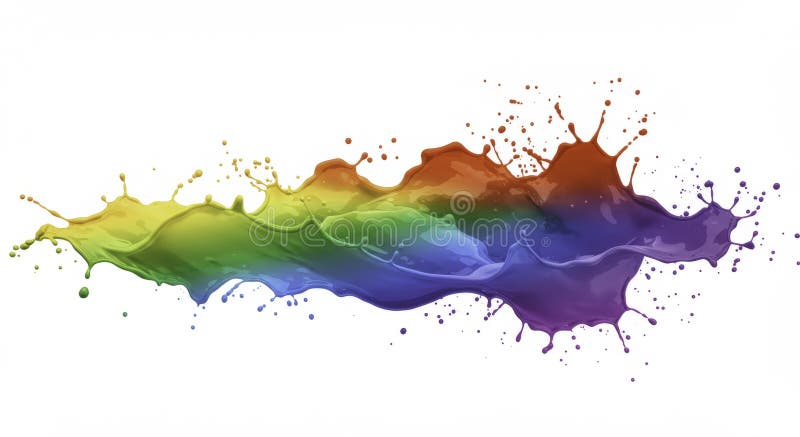 Vibrant Rainbow Paint Splash: Dynamic Colorful Liquid Explosion Stock ...