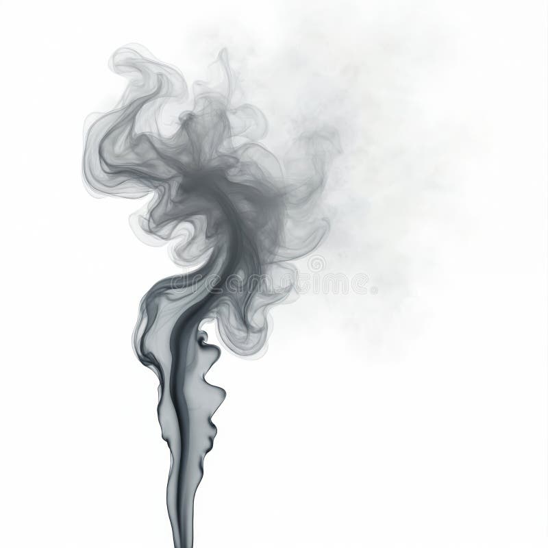 Abstract Image of Dynamic Smoke Steam. Flowing, Curving Shapes Create ...