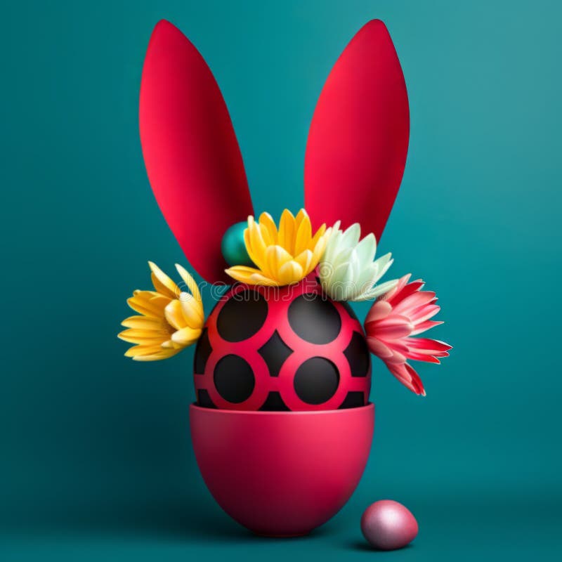 Abstract Image of Easter Bunny, Colorful Easter Card Stock Illustration ...