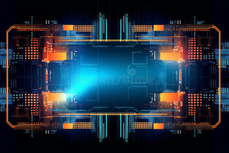 An Abstract Image of an Electronic Circuit Board Stock Illustration ...