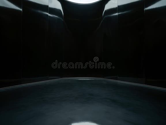 Abstract Image of an Empty Black Room Stock Illustration - Illustration ...