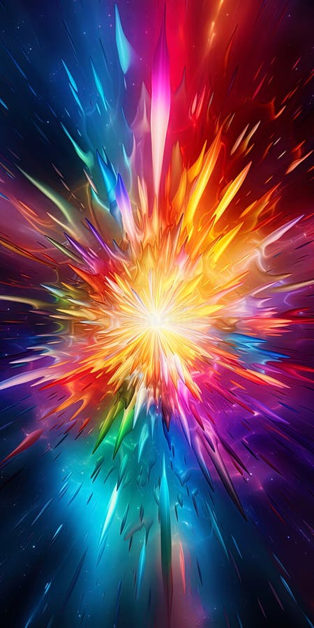 Abstract Image of an Explosion of Light and Color, Creating a Sense of ...