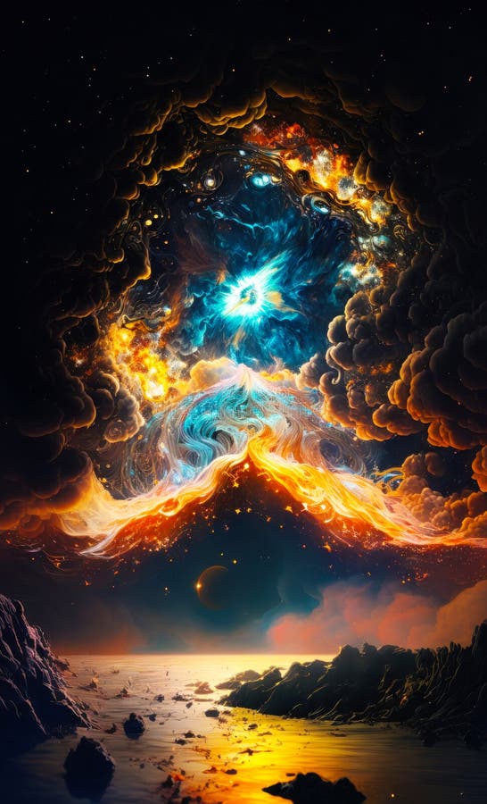 An Abstract Image of an Explosion in the Sky. Generative AI Stock ...