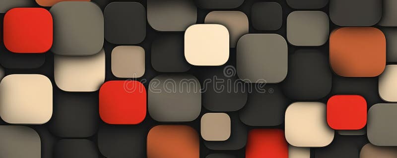 Abstract Rounded Square Pattern with Vibrant Red and Neutral Tones ...