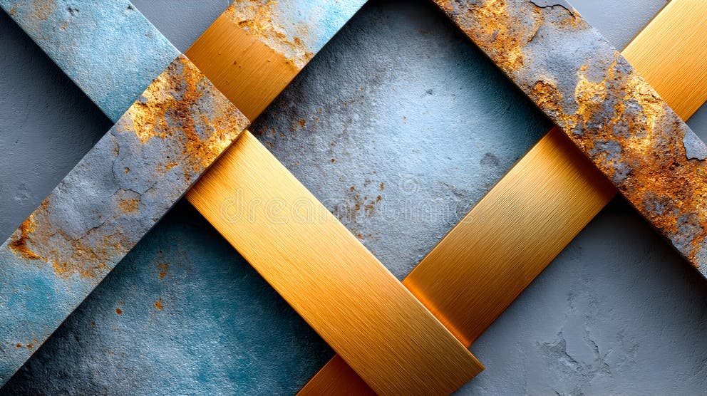 Abstract Composition of Textured Metal Surfaces with Golden and Rusty ...