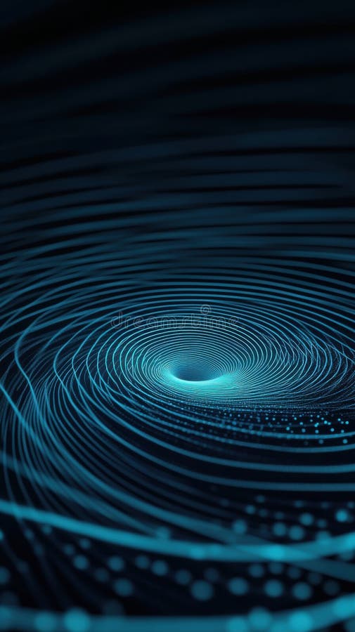 Swirling Blue Lines Create a Mesmerizing Vortex on a Dark Background ...