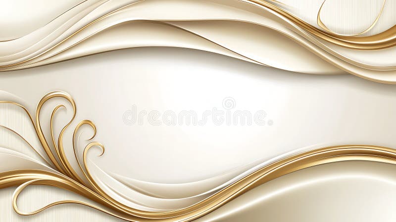 Elegant Gold and Cream Wave Design Background Stock Illustration ...