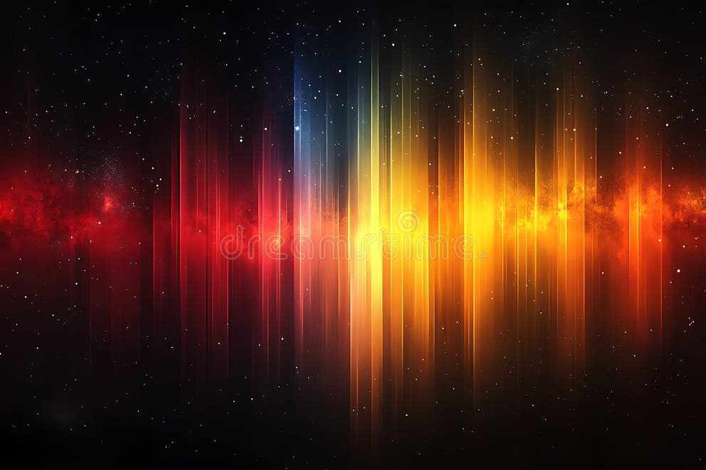 Bright Vertical Streaks Emanate from Deep Space Nebula with Stars and ...