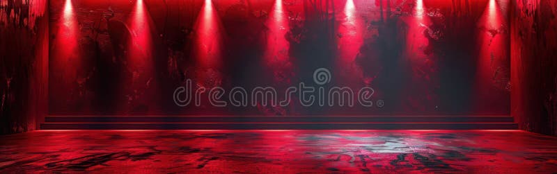 Metallic Panels and Spotlights: Abstract Red Room Texture for Product ...