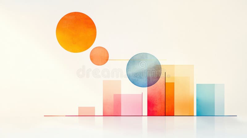 Abstract Soft Gradient Chart with Colorful Circles Stock Illustration ...