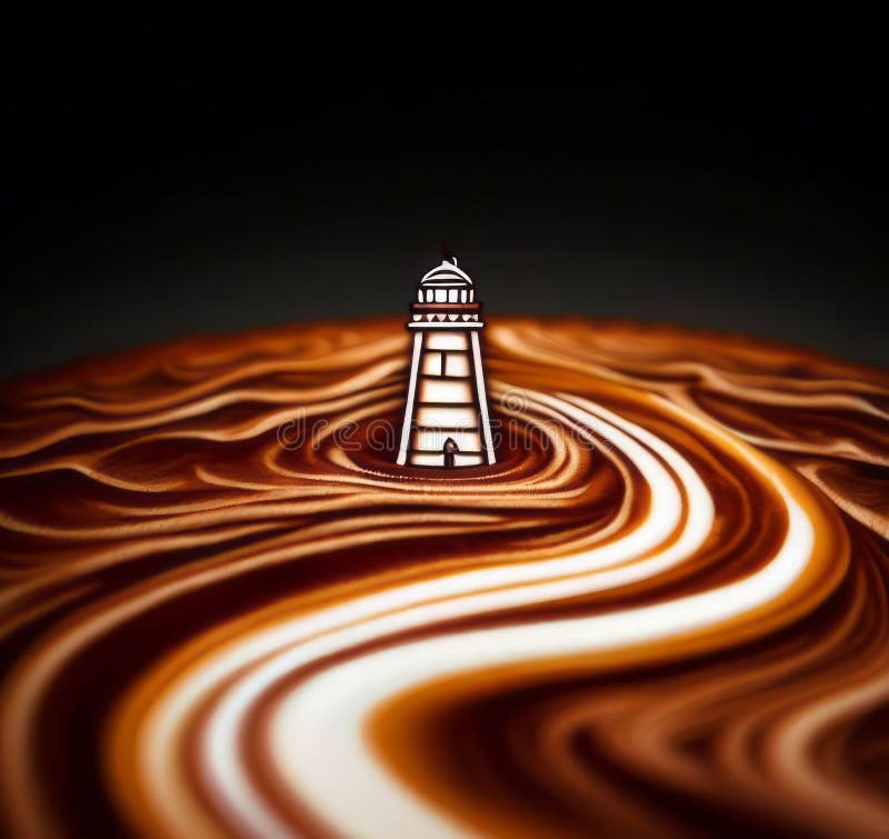 Abstract Lighthouse in Swirling Currents Stock Illustration ...