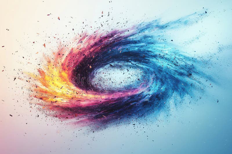 Dynamic Tornado Made of Vibrant Colors Creating a Swirl of Energy and ...