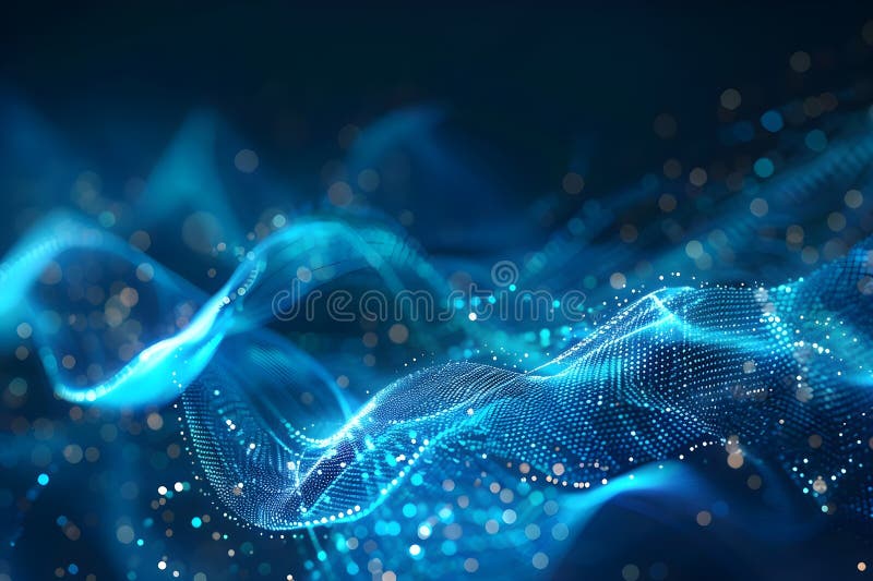Abstract Blue Waves in Technology and Data Visualization Generative AI ...