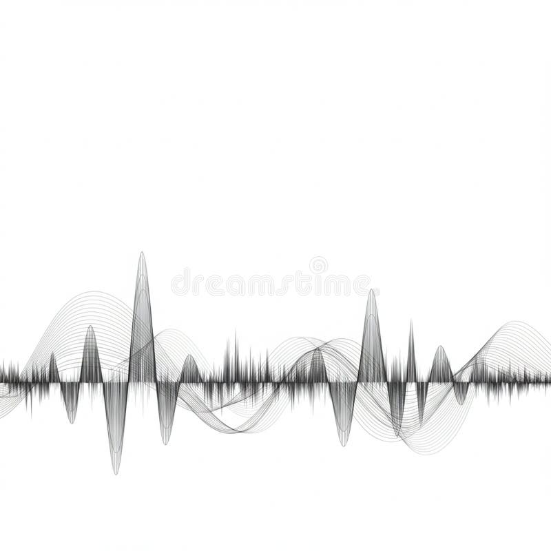 Abstract Image Featuring a Black Waveform Pattern on a White Background ...